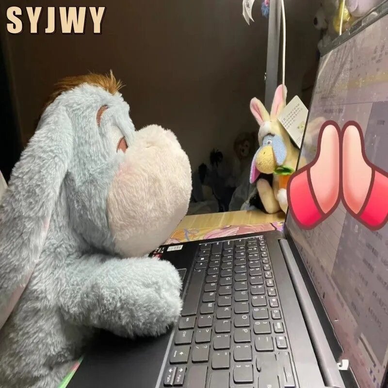 Мягкая игрушка Ослик Иа 40 см из мультфильма Винни-Пух - Голубой — фото 1
