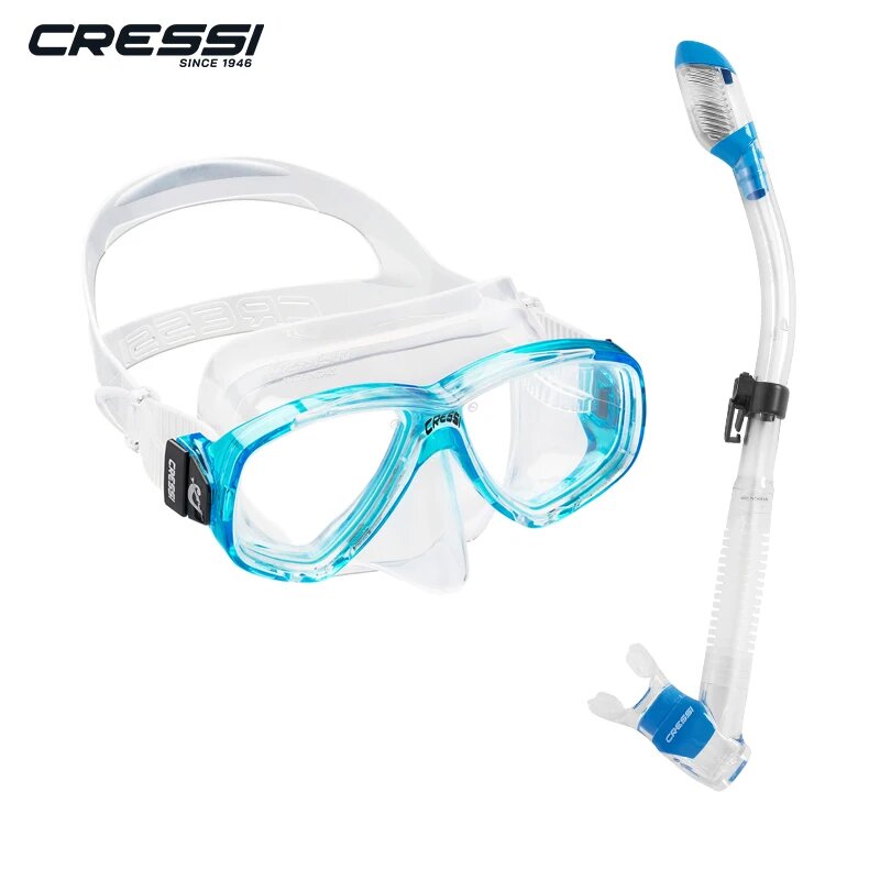 Маска для снорклинга Cressi Perla + DRY, Aquamarine