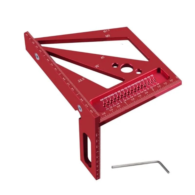 Малка Red Aluminum Alloy Woodworking Angle Finder Square Angle Measuring Tool