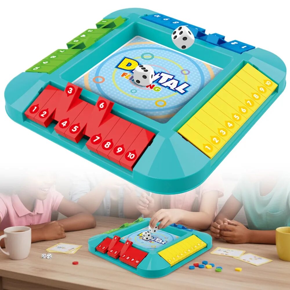 Цифровая настольная игра Переверни цифру с двумя кубиками и игровым полем