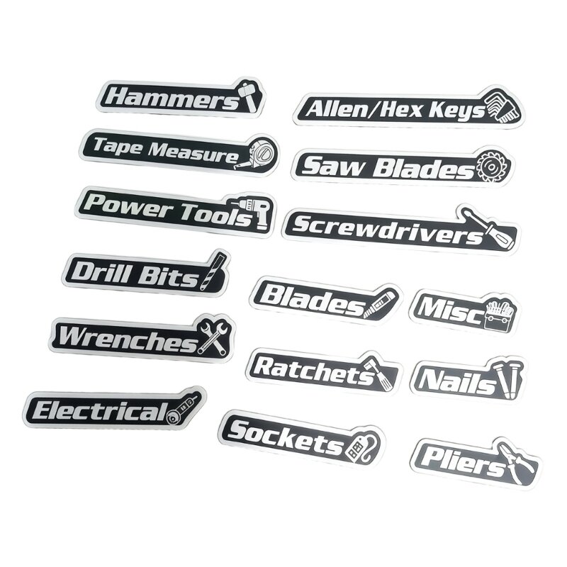 Набор из 15 магнитных бейджей для надежного крепления инструментов и гибкого позиционирования в офисной и образовательной среде.