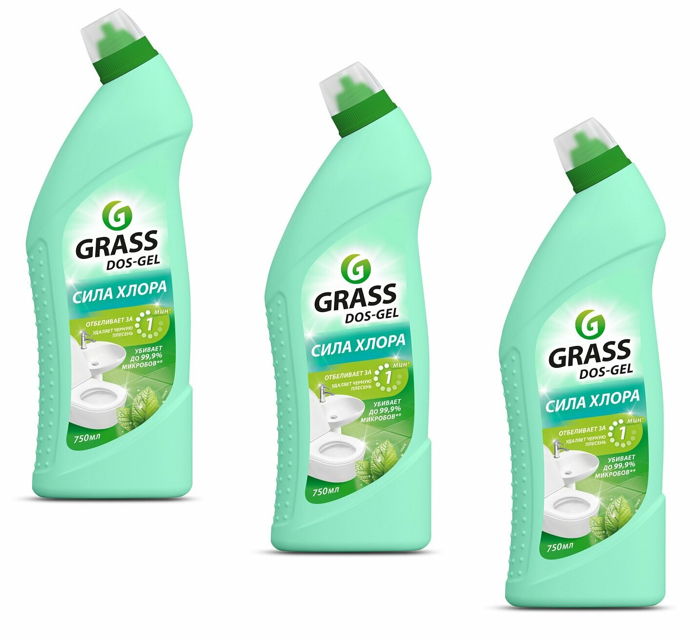 Универсальное чистящее средство GraSS "DOS GEL" , 750мл 3шт