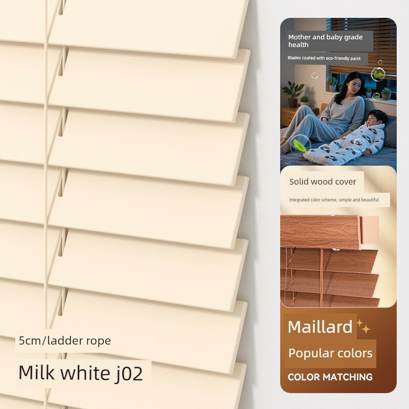 Электрические жалюзи из массива дерева в винтажном стиле, светонепроницаемые, новая модель 2026 года, для спальни,