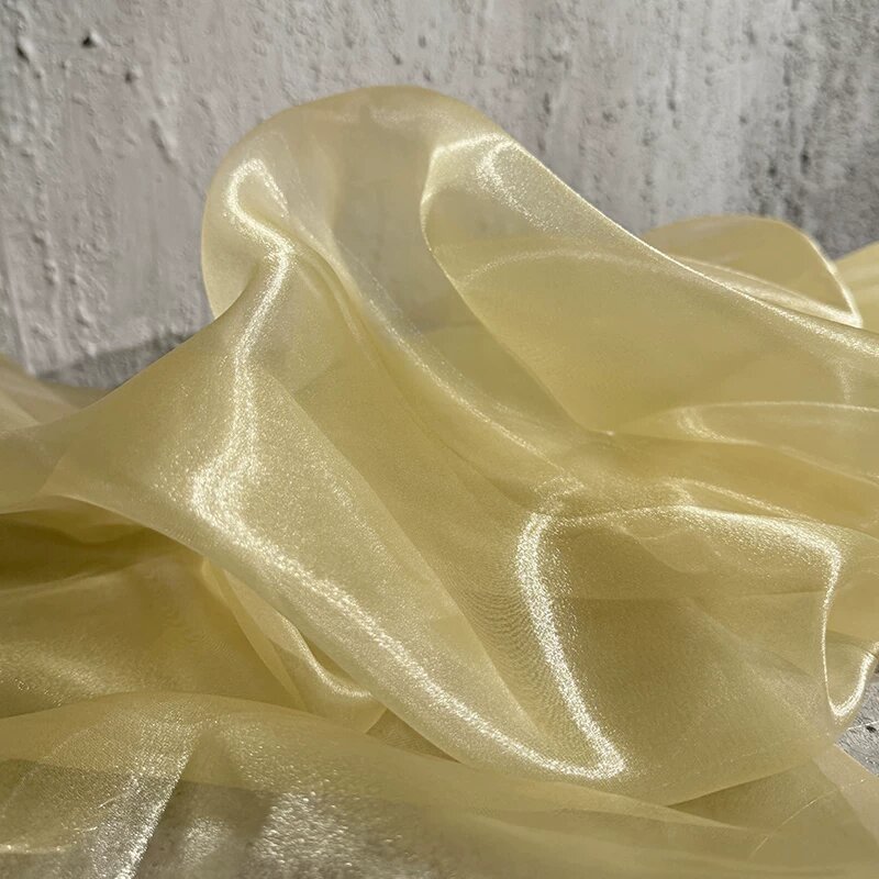 Блестящая кристаллическая тюлевая ткань, водянистая, сказочно-прозрачная сетчатая ткань для фона, для одежды Ханьфу,