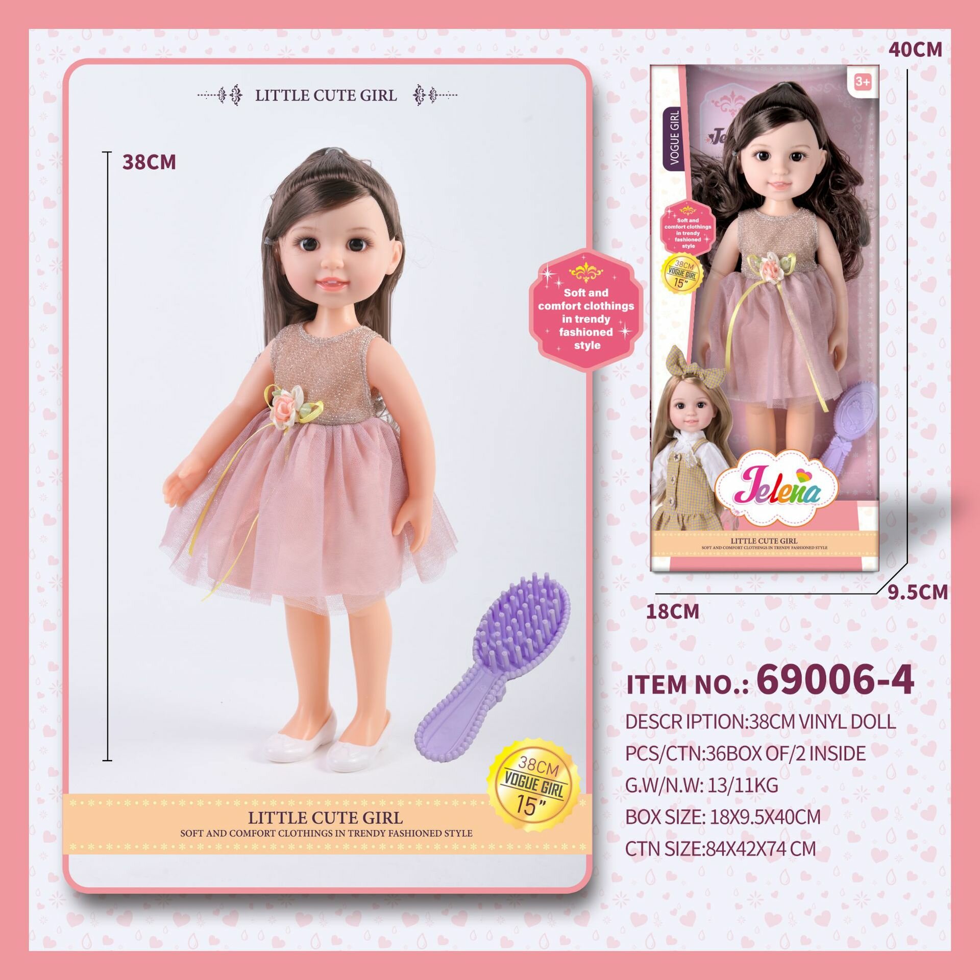 15-дюймовая модная кукла Елена в подарок Juguete Игрушка