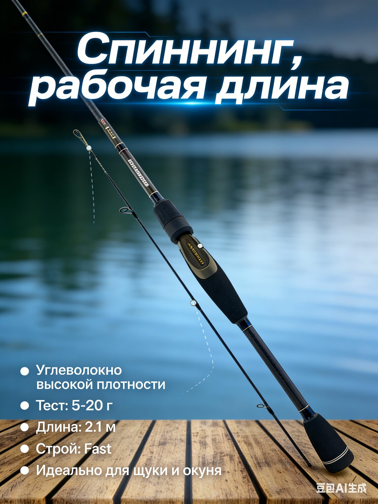 Спиннинг для рыбалки / Hooligan ультралайт штекерная / 2,1 метра / Свияга