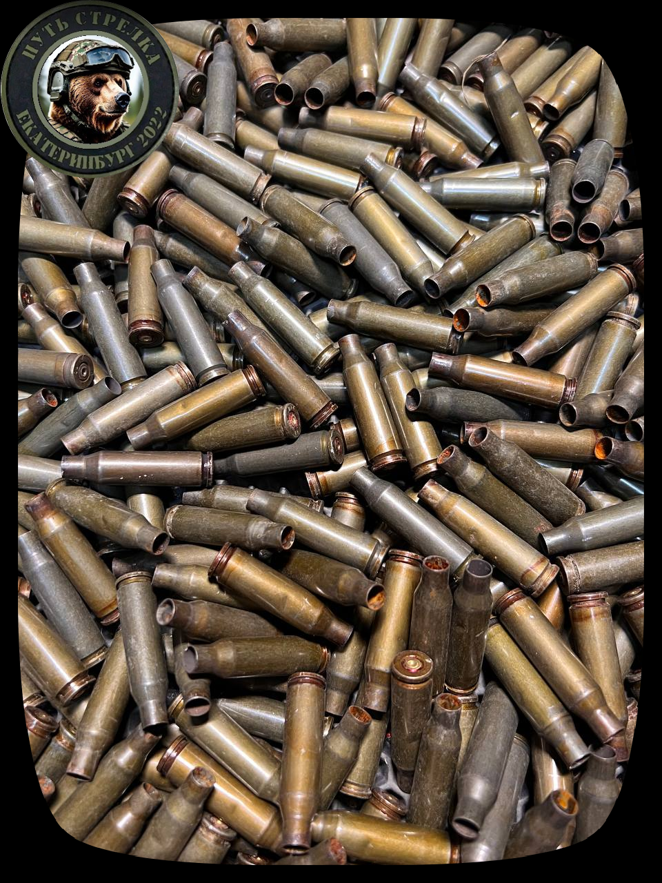 5,45*39 гильза сталь зелёный лак(100шт)