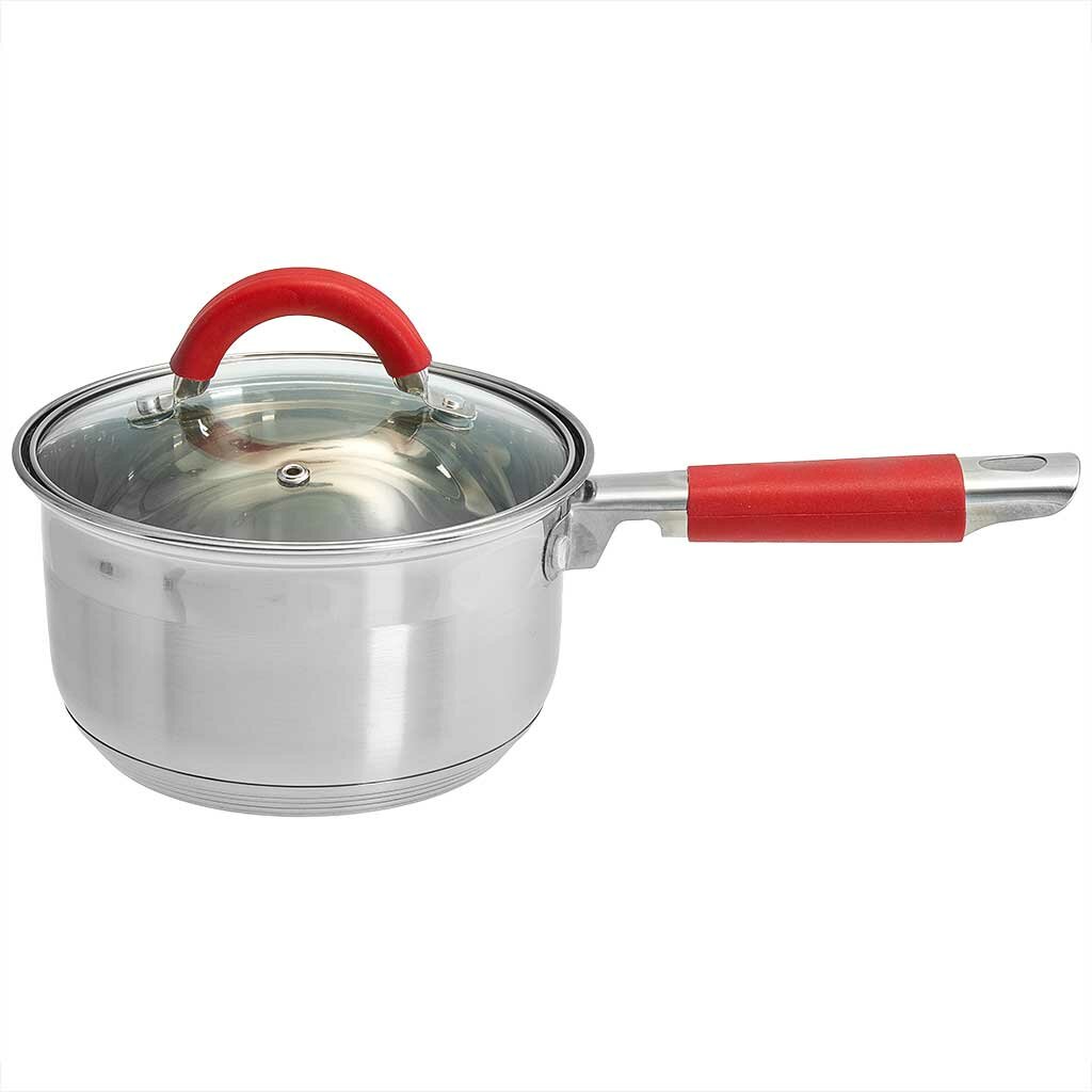 Ковш 2,1 л из нержавеющей стали со стеклянной крышкой Webber BE-345/2