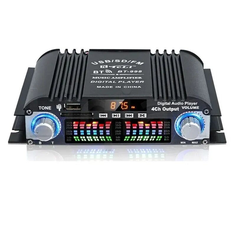 BT-998 HIFI цифровой аудио усилитель ЖК-дисплей Усилитель мощности класса D Blue