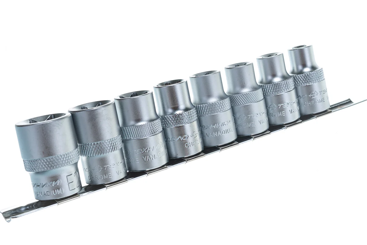 Набор головок TORX 1/2", 8 штук , 623108 , хромованадиевый, Дело Техники.