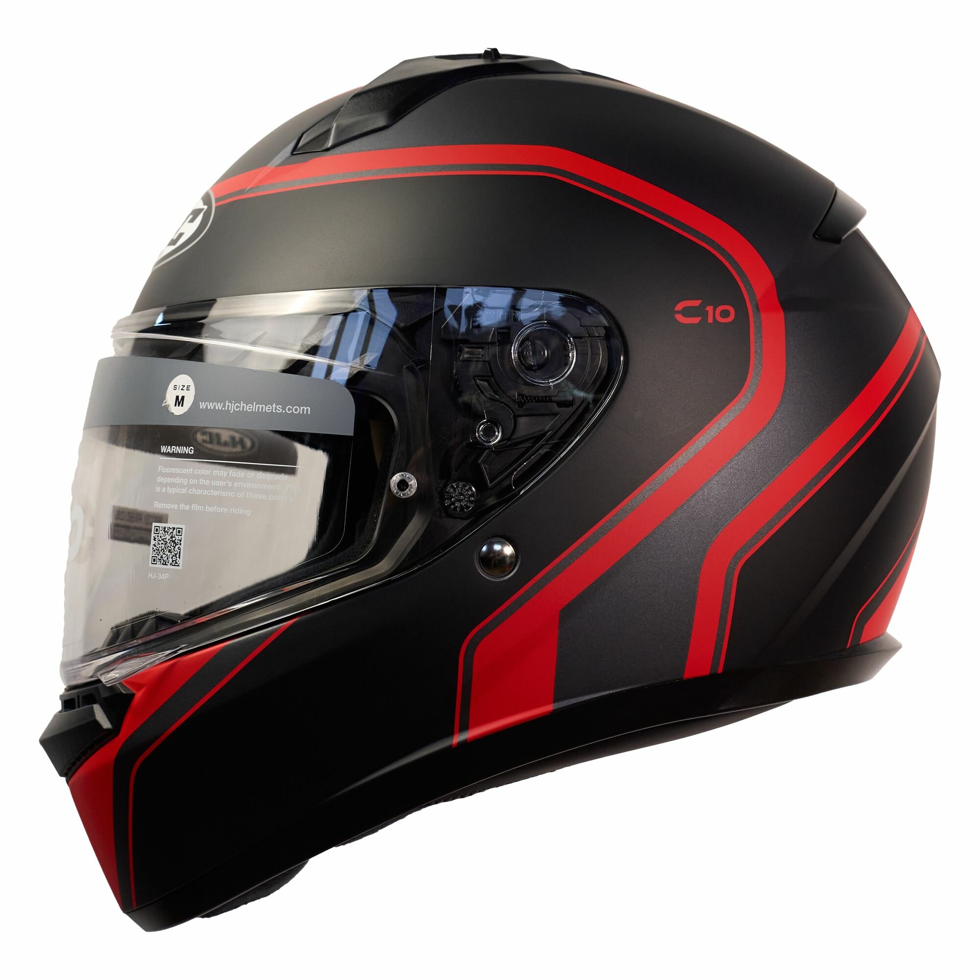 Мотошлем интеграл HJC C10 Elie MC1SF / Черно-красный (XL / Черный, Красный)