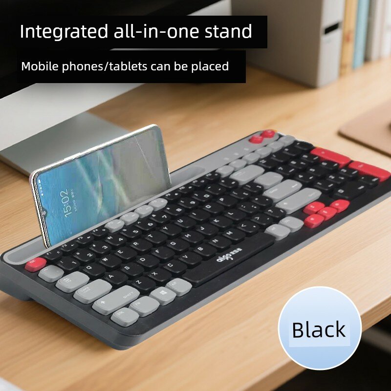 Клавиатура Aigo V200 84 клавиши, беспроводная, двойной режим, Bluetooth для iPad Mac Android - Классический американский