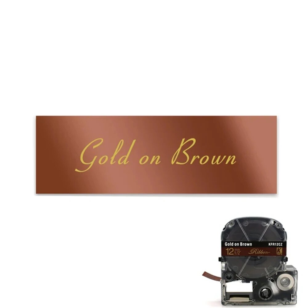 Этикеточная лента Bekia 12 мм Gold on Brown