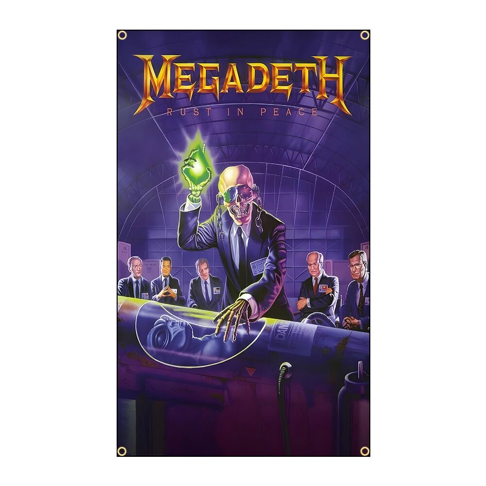 Флаг Megadeth Rust In Peace, 90x150 см, полиэстер, 4 люверса