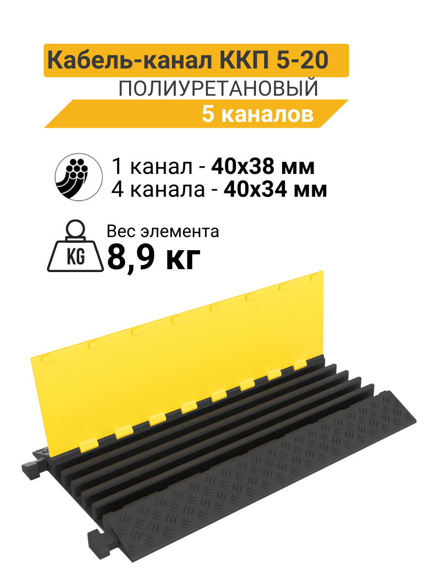 Кабель-канал 900*500*55 мм, 18т ККП 5-20, полиуретан (3 канала 40х34 мм)