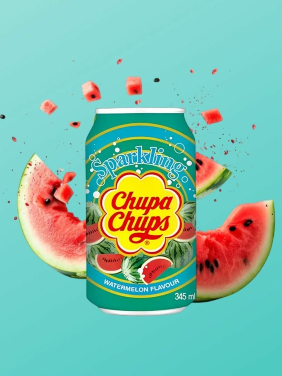 Напиток газированный Chupa Chups (арбуз) 345 мл, Южная Корея