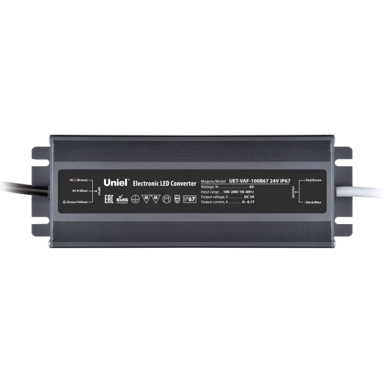 Блок питания ультратонкий Uniel UET-VAF-100B67 24V IP67