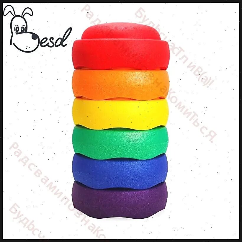 Балансир для детей/Балансировочные полусферы детские для свободной игры 6шт. круговой