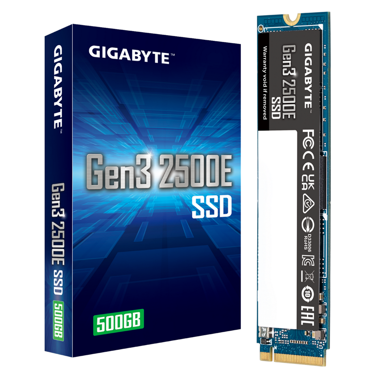 Накопитель GIGABYTE G325E500G, SSD, 500ГБ, форм-фактор M.2, 3D-NAND, 2300/1500МБ/с