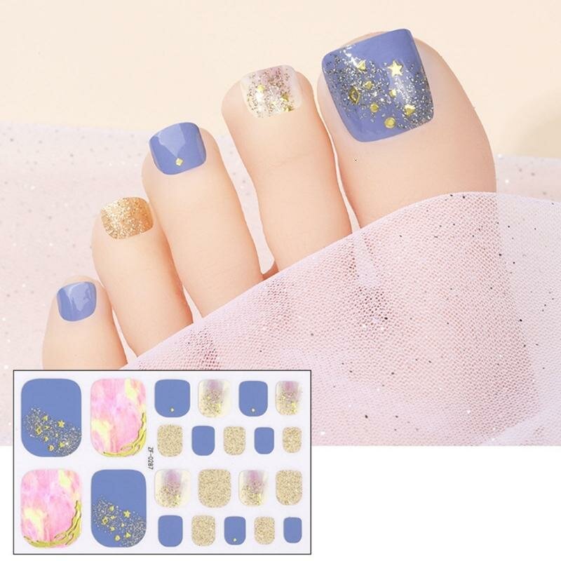 Водонепроницаемые наклейки для ногтей на пальцах ног, 0287