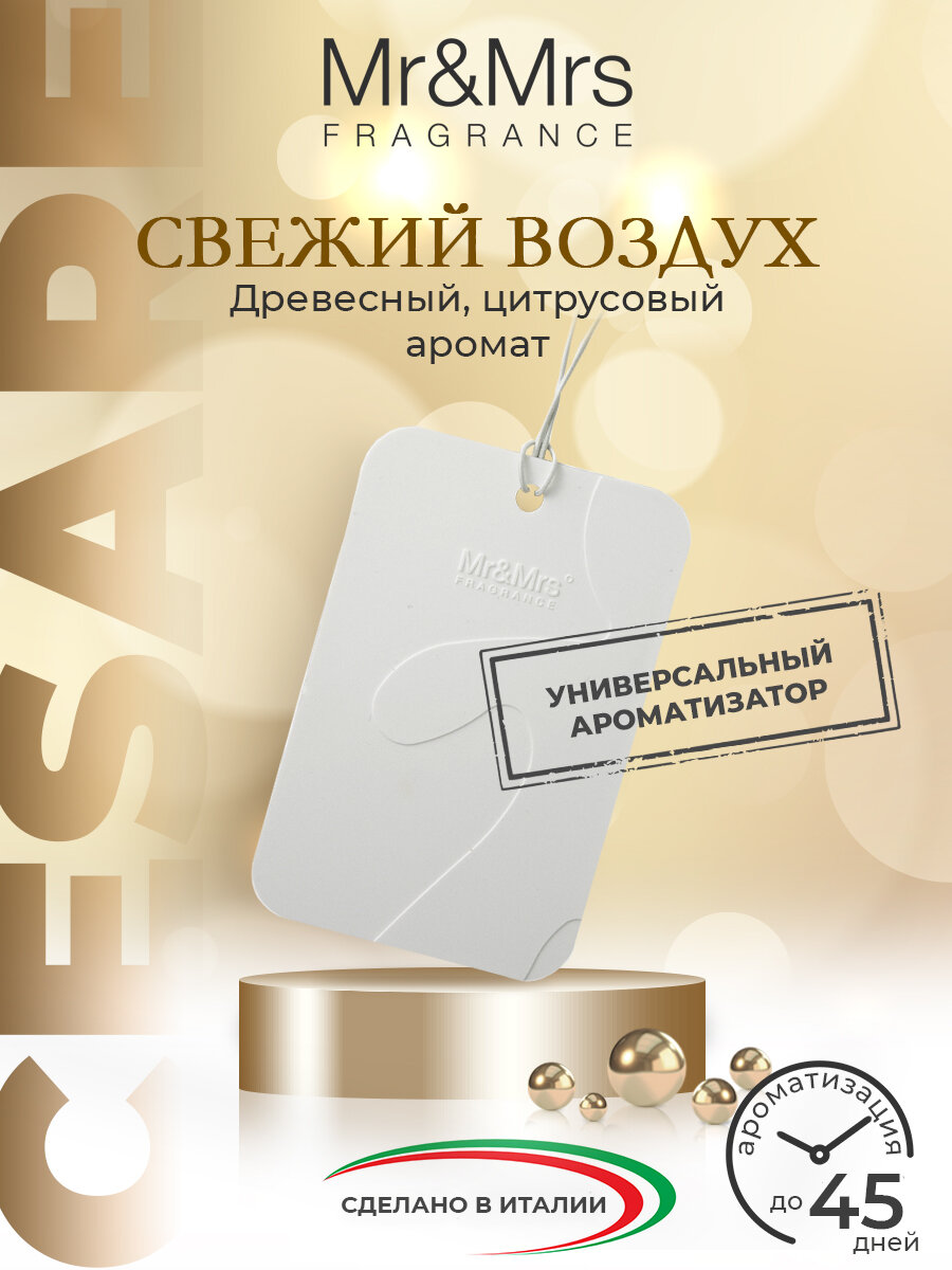 Ароматизатор для автомобиля подвесной Mr&Mrs Fragrance Cesare "Свежий Воздух" саше