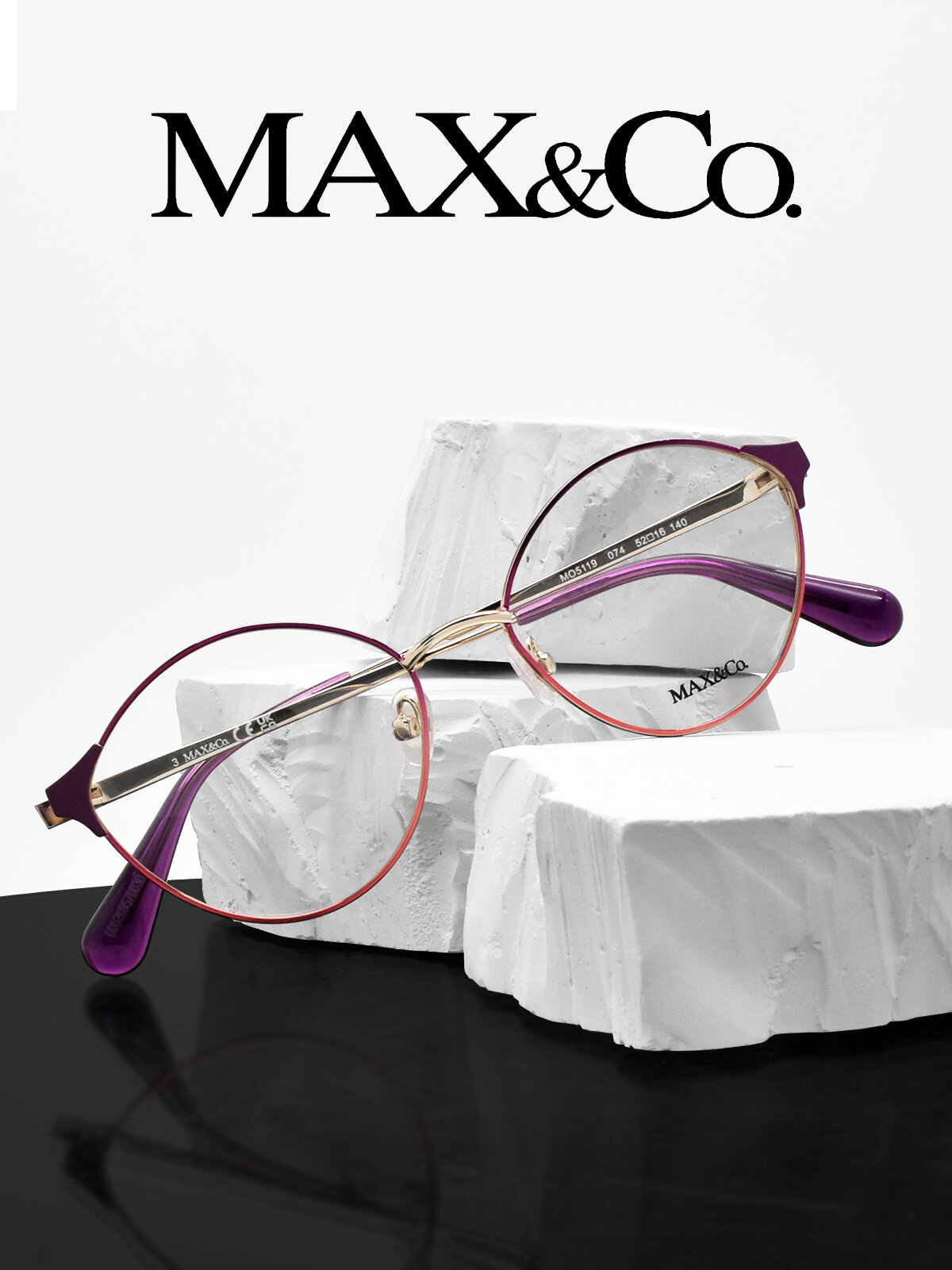 Оправа для очков MAX and CO MO5119 074 пол Женский форма оправы Геометрическая цвет оправы Золотой, Фиолетовый