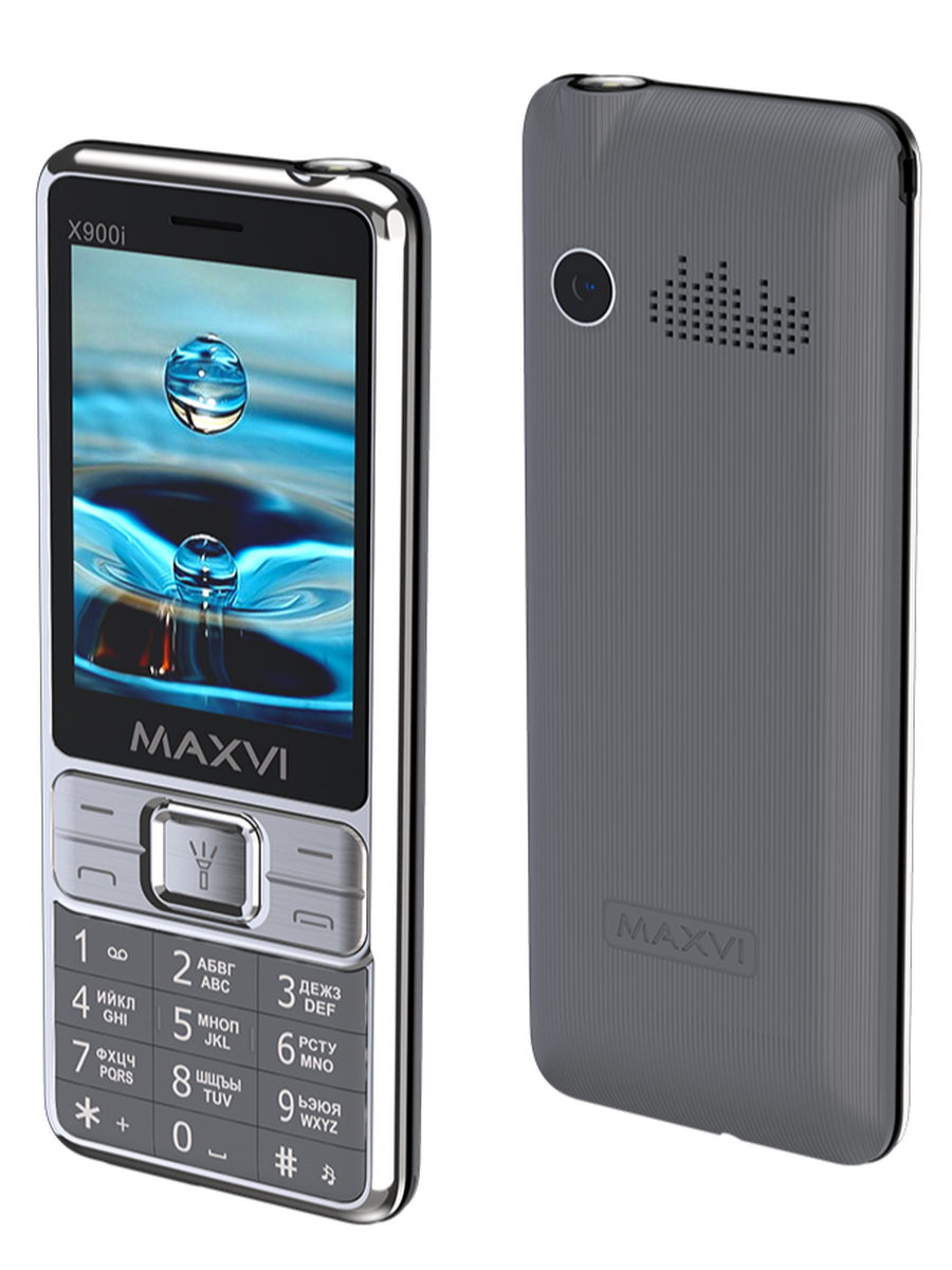 Мобильный телефон Maxvi X900i Серый 2 sim 2.8″ TFT QVGA GSM 1800 mAh RU