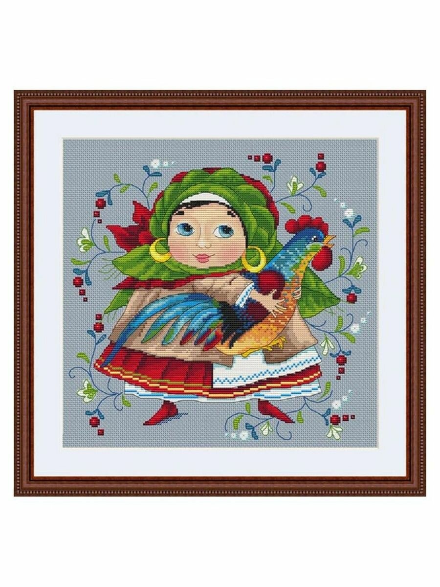 Набор для вышивания Amishop "Merejka K-11 Rooster", 16CT Aida, 147x140 стежков, 23 x 24 см, 26 цветов