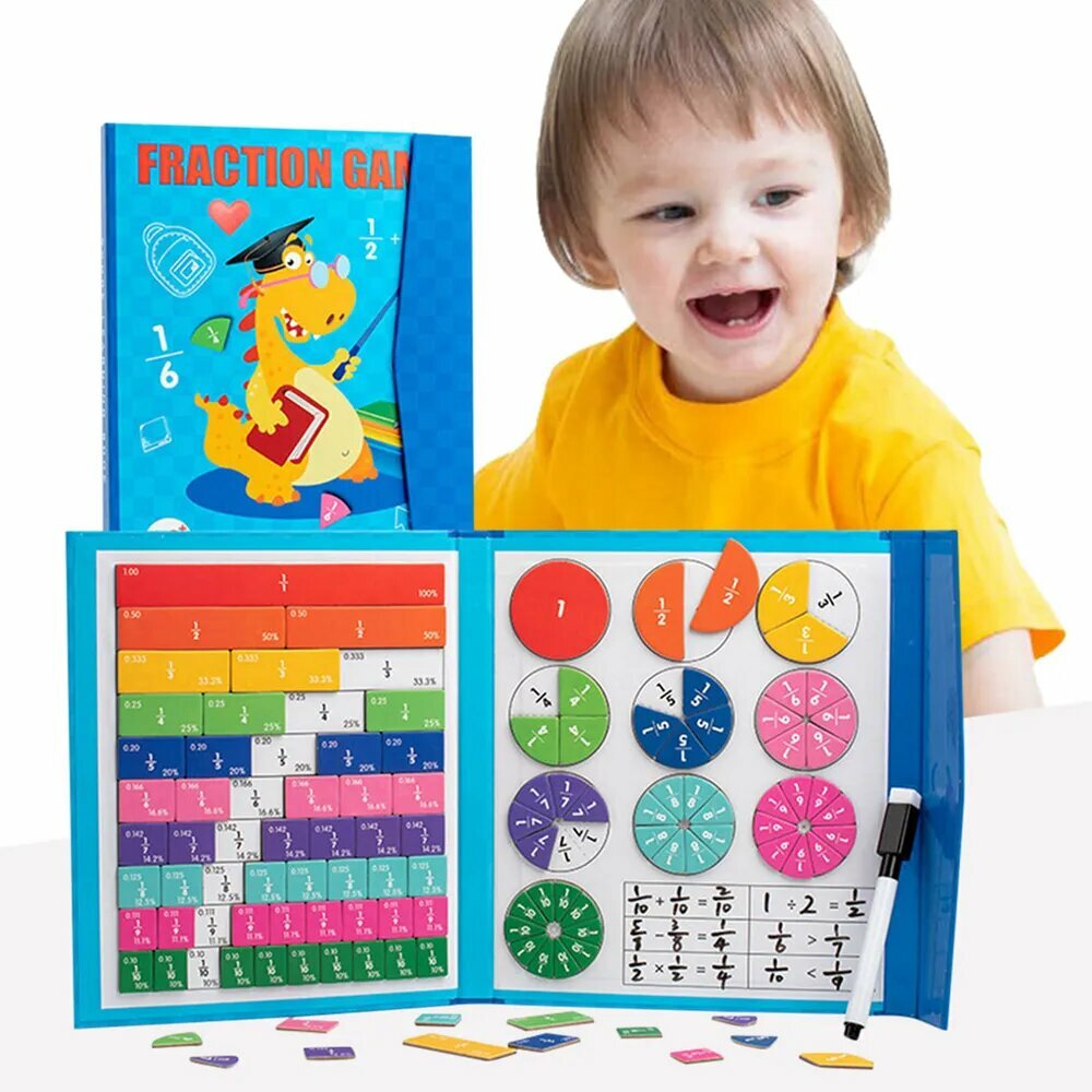 Магнитный планшет для обучения математике, с элементами дробей