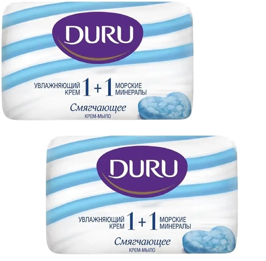 Крем-мыло Duru туалетное Морские минералы 1+1, 80г 2шт