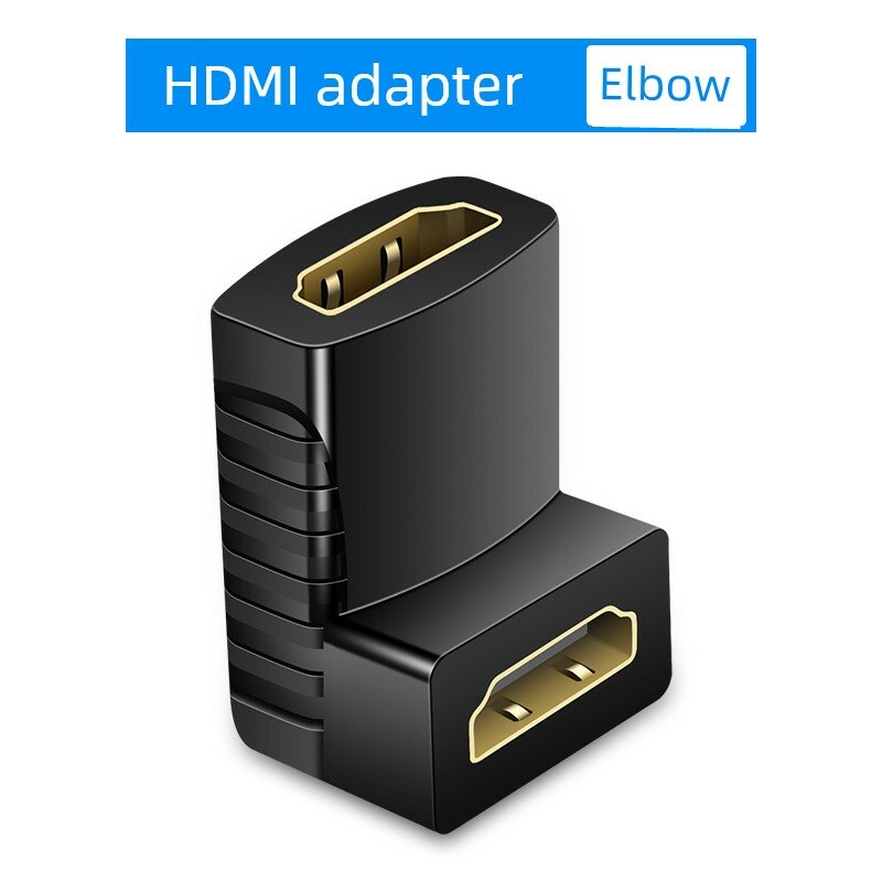 Коннектор HDMI женский-женский 90 градусов без ушек, длина до 0.5 м для настенного монтажа