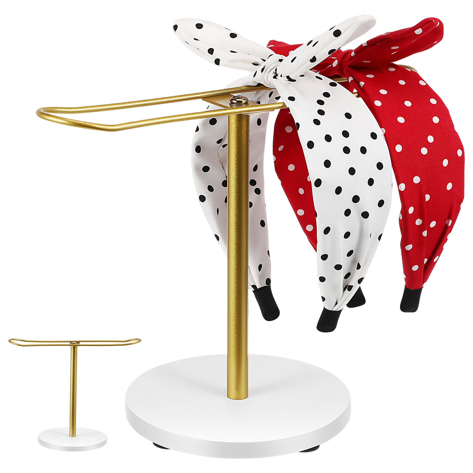 Металлическая подставка для ободков с деревянными элементами для хранения на столе