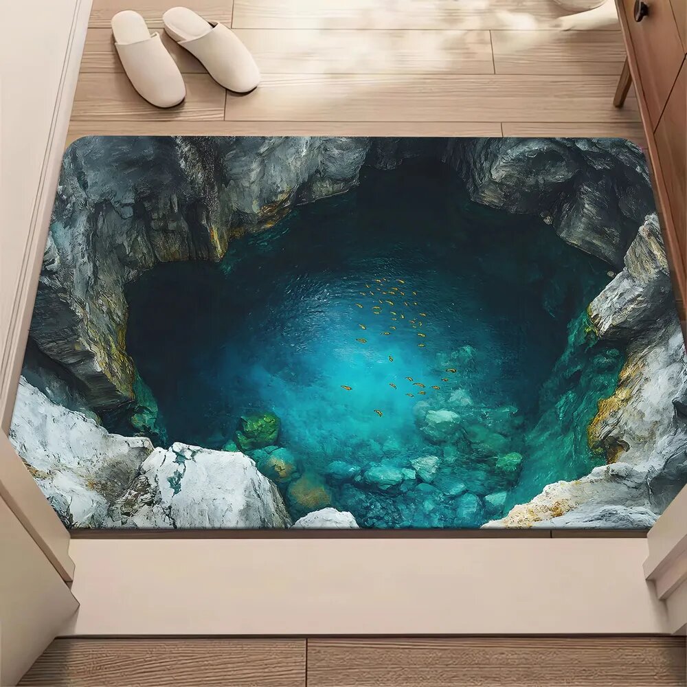 Ковер для ванной комнаты 50x80 см с 3D эффектом морского дна