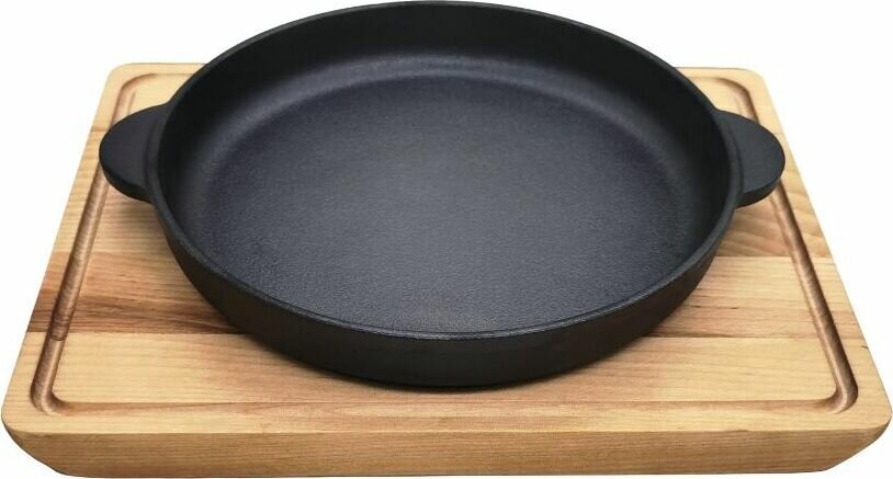 Сковорода MY REAL IRON COOK MC2160W порц чугун 16см с 2руч на подставке