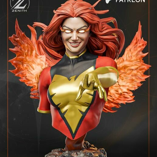 Сборная модель Jean Grey Phoenix (X-Men), бюст, 166мм для покраски
