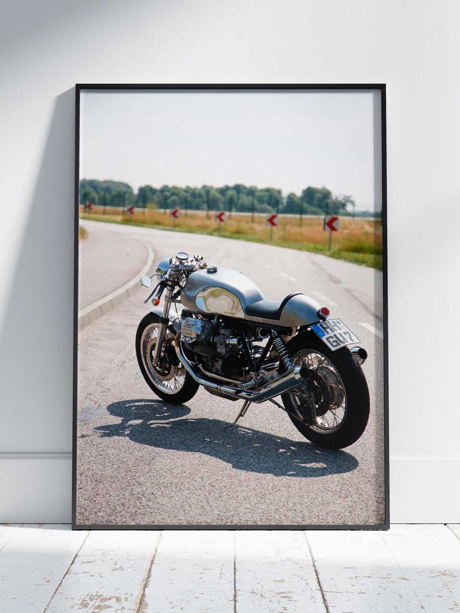 Плакат на стену для интерьера Техника и транспорт (Мото Гуцци Ле Манс - Moto Guzzi Le Mans) - Постер по транспорту формата A4 (21x30 см)