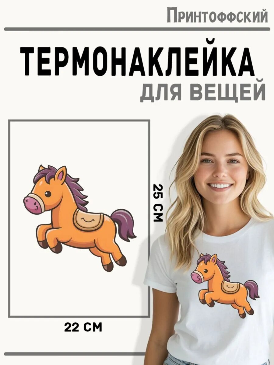 Термонаклейка для одежды и аксессуаров DTF-печать Пони — фото 1