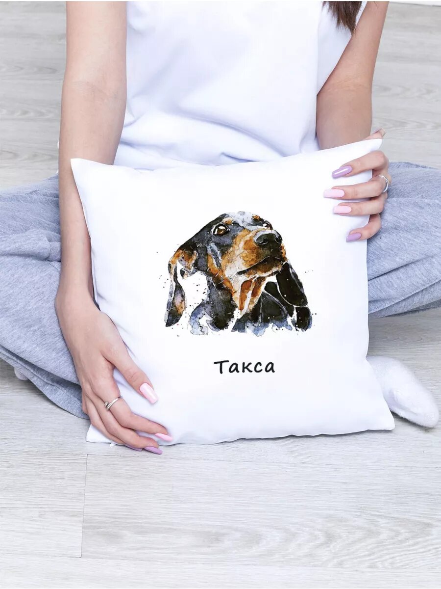 Подушка Такса черная