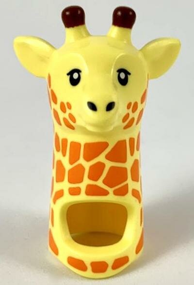 Деталь Lego 45758pb01 Minifigure, Headgear Head Cover, Costume Giraffe Head and Neck with Orange Spots Pattern