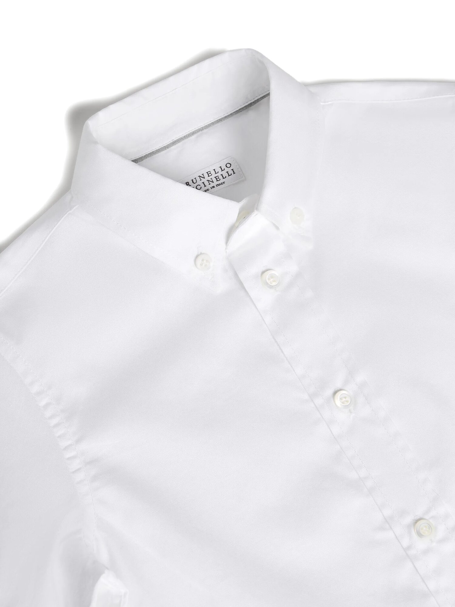 Рубашка BRUNELLO CUCINELLI Cotton twill shirt, размер 4 года, бежевый/белый — фото 1