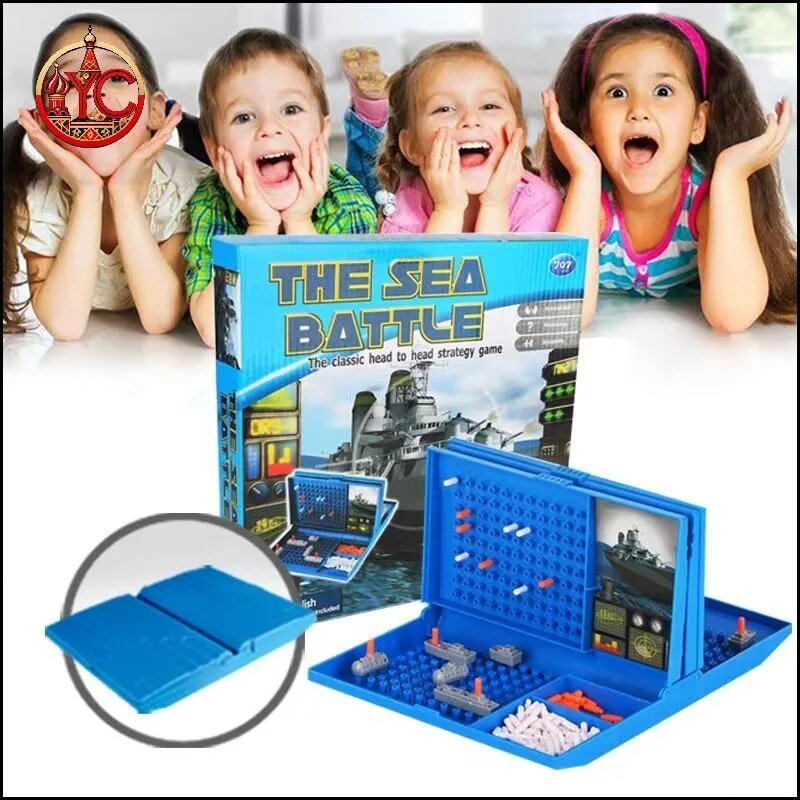 Настольная игра для детей и взрослых "Морской бой" мини (подарок мальчику, девочке, в дорогу) Десятое королевство