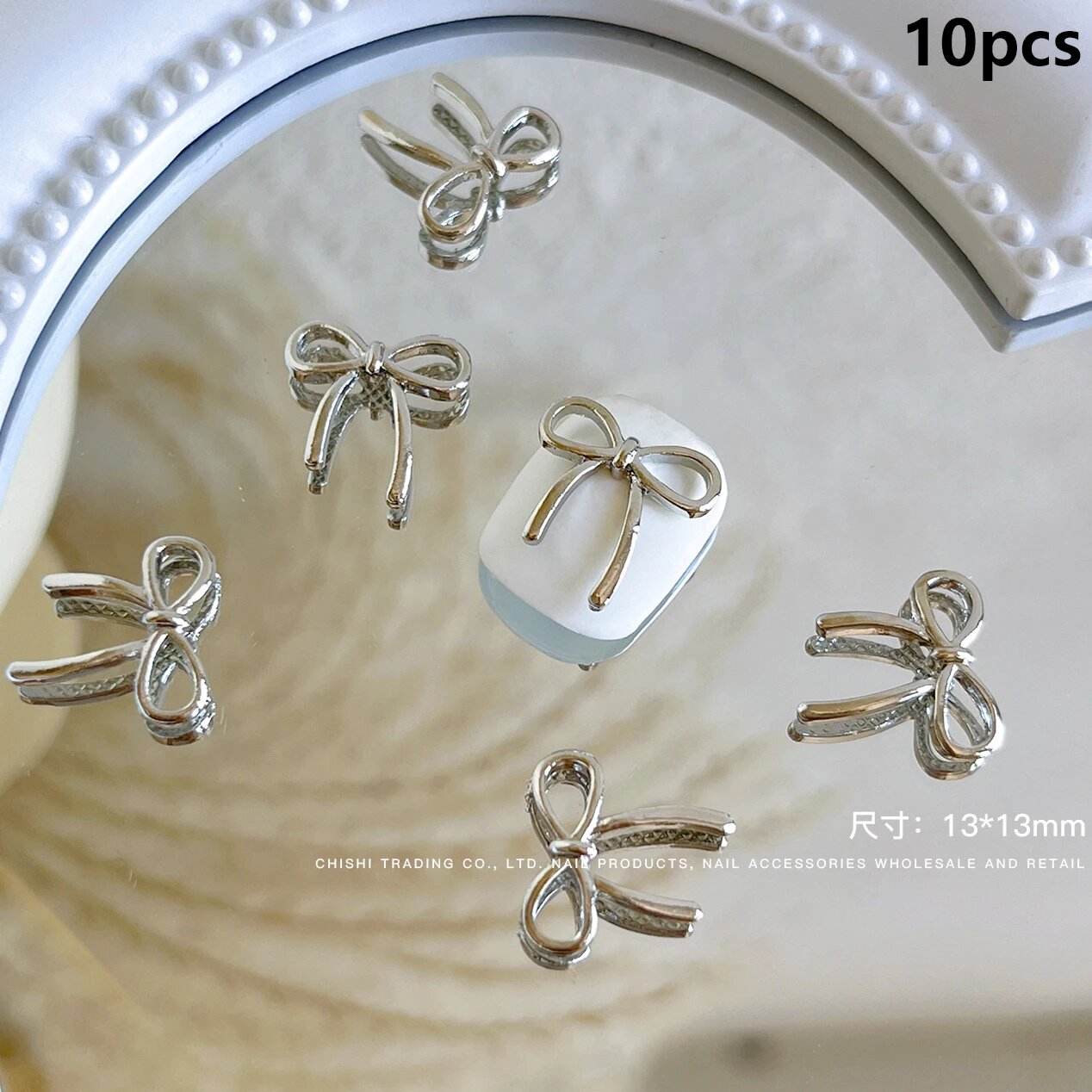 Металлические подвески для ногтей PONYTREE, 10шт, Цвет: MP8199A03X10