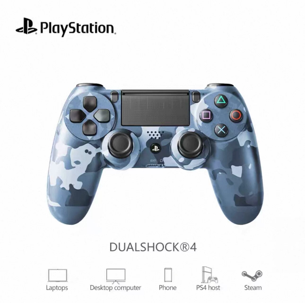Официальный новый PS4 DualShock 4 беспроводной Bluetooth-контроллер для ПК и PlayStation - Камуфляж синий