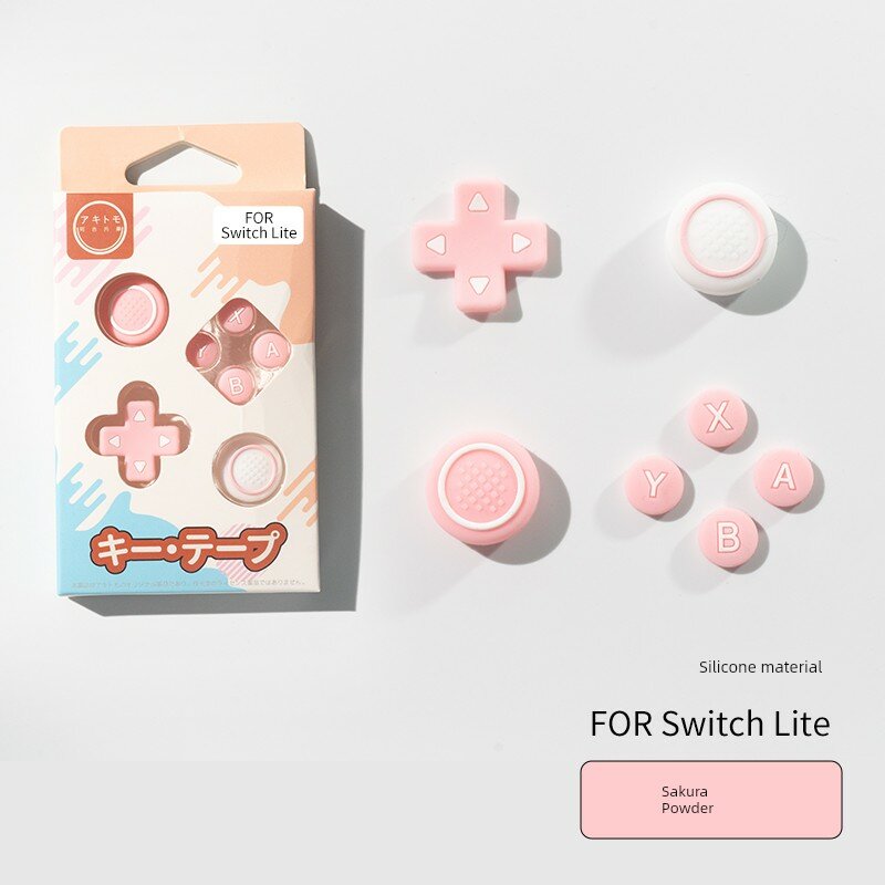 Набор наклеек для Nintendo Switch Lite Joy-Con с темой Розовый, силиконовые защитные колпачки для контроллеров,