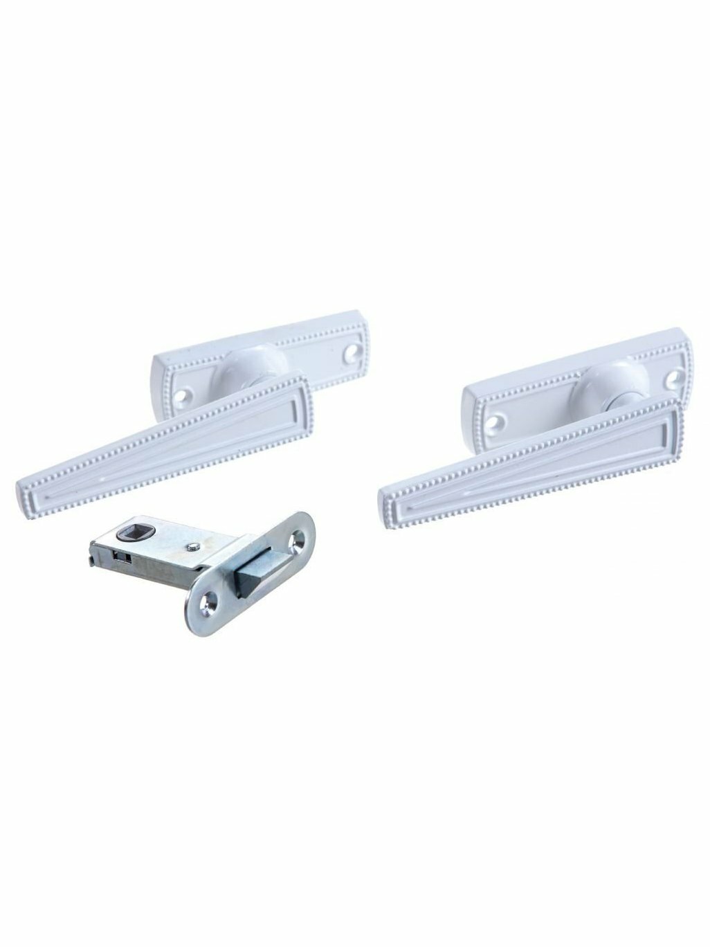 Защелка врезная Зенит 3Щ2.01 белая, артикул 00-00000682. Надежная дверная фурнитура для межкомнатных дверей