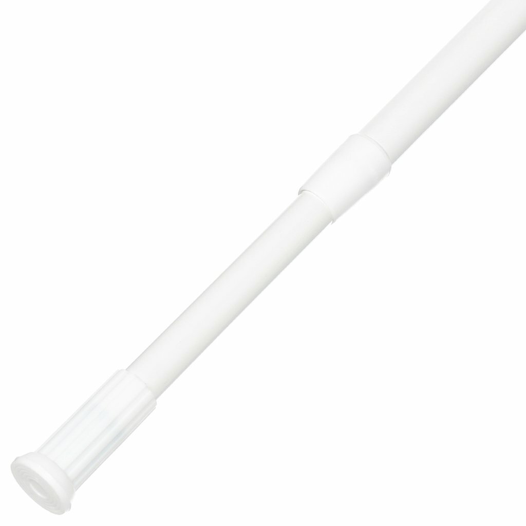 Карниз для ванной телескопический белый 140-260 см Y3-817. Прямая штанга для шторы в ванную комнату, надежный аксессуар.