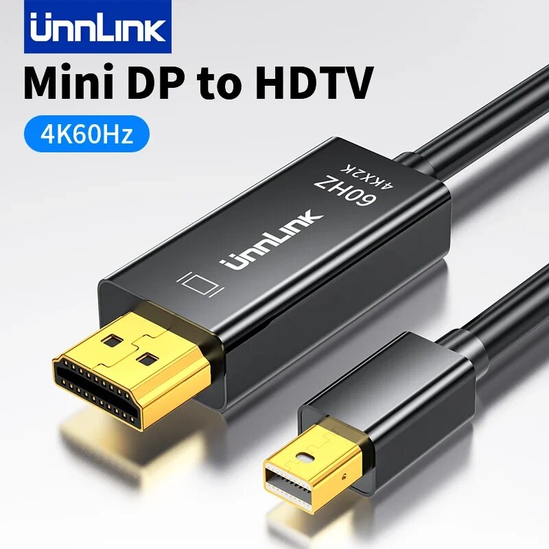 Unnlink Mini DP - HDMI кабель 4K60Hz, 1.8m, черный