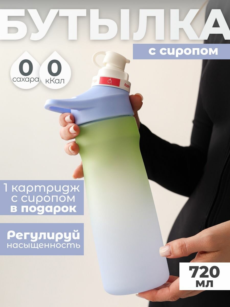 Бутылка для воды с картриджами для вкуса cirkul, бутылка с насадками которая меняет вкус воды, 720 мл