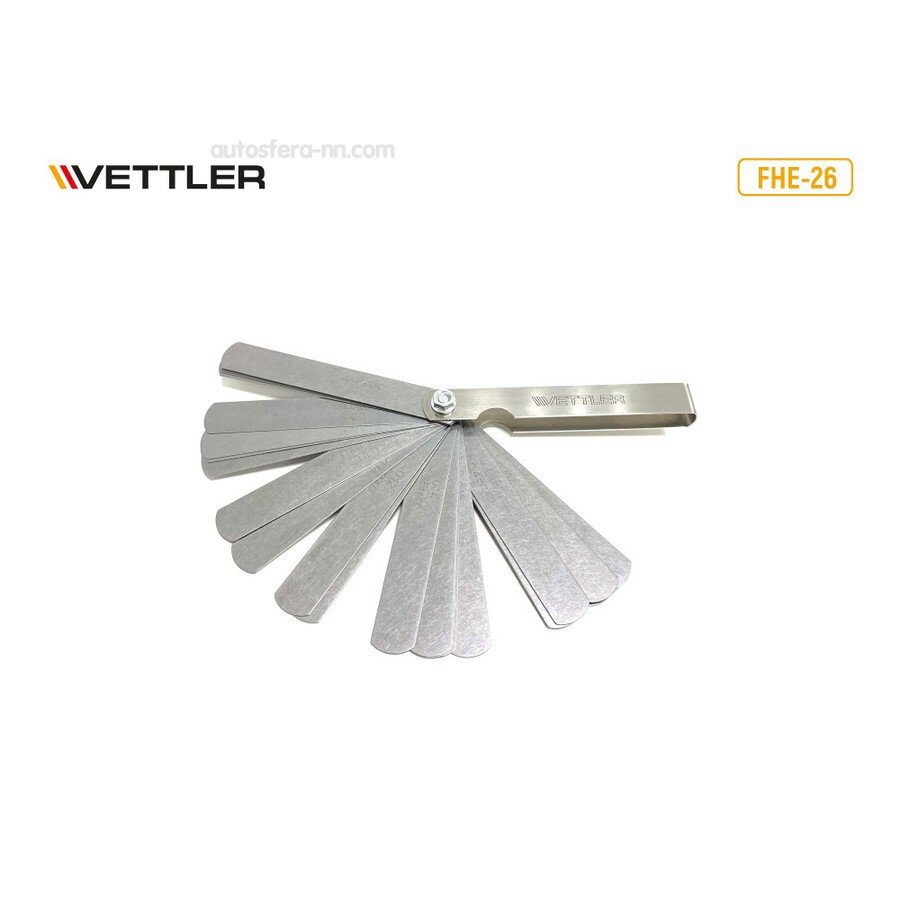 VETTLER FHE26 Набор щупов 26-лист 100мм (0,04-0,63мм) (VETTLER)