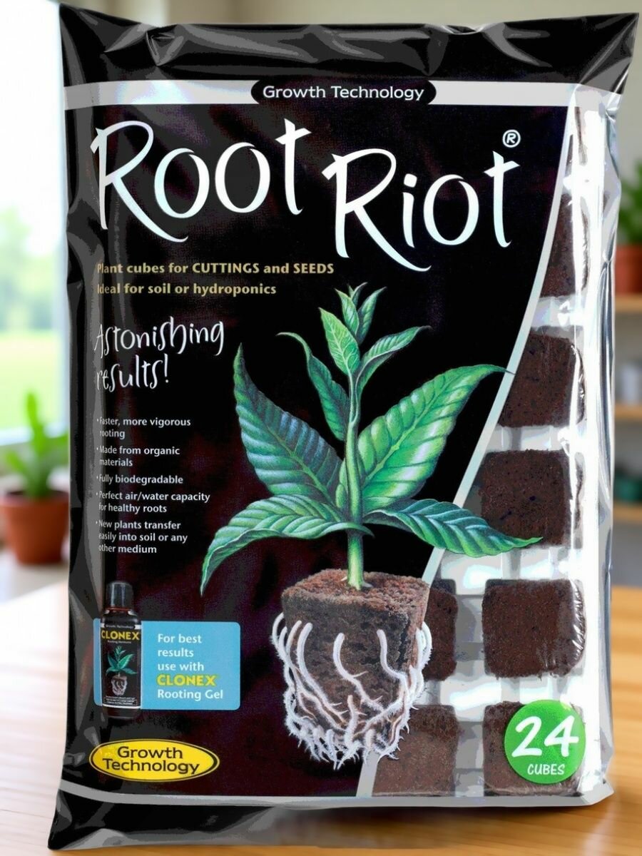 Growth Technology торфяные кубики для проращивания семян и черенков Root Riot 24 шт